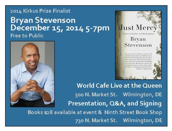 Bryan Stevenson event on 12/15 in lieu of monthly meeting – Delaware ...